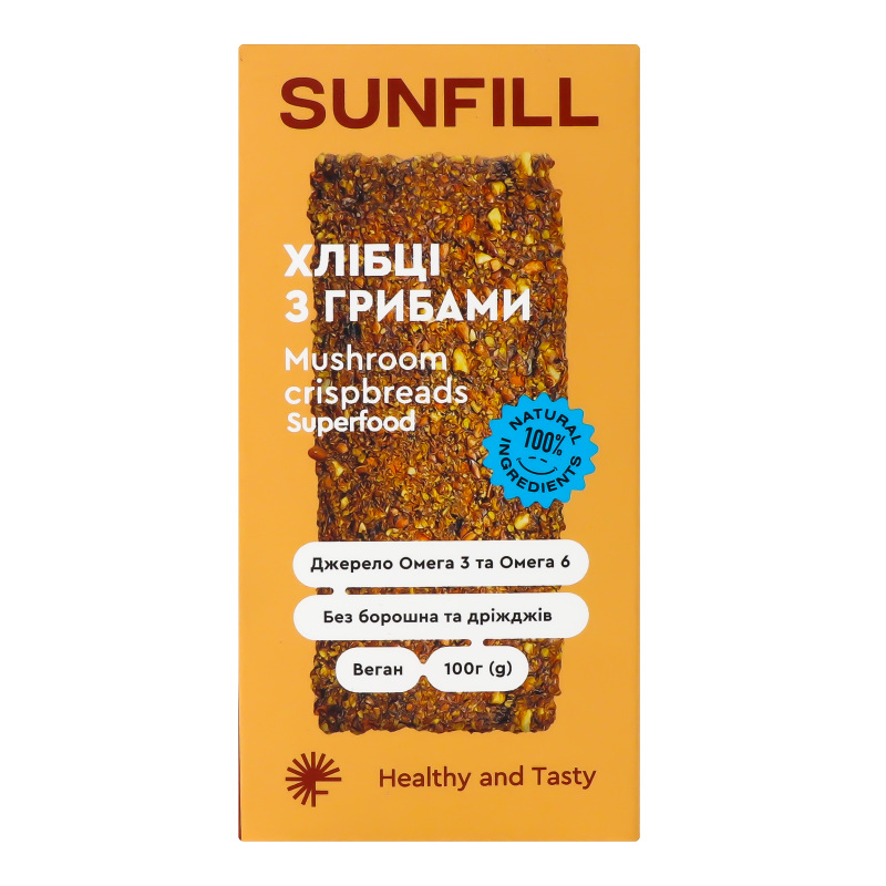 Хлібці з Грибами Sunfill 100г купити за 55.00 грн.